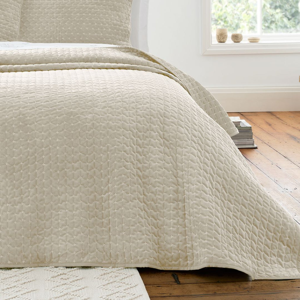 Attica Velvet Natural Bedspread – John A Shannon Shop